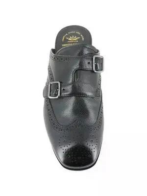 Officine Creative Buckle Detail Brogue Mules - Black
