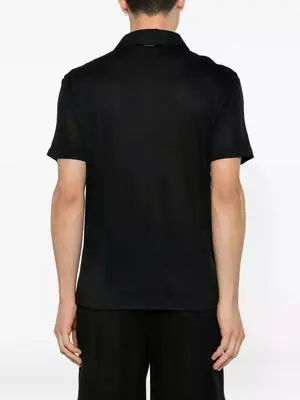 Zegna Button Wool Polo Shirt - Black