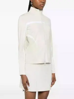 J. Lindeberg Beige Striped Zip Knitwear