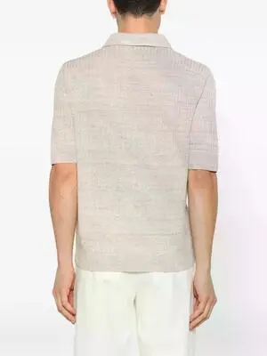LARDINI Buttoned Ribbed Polo Shirt