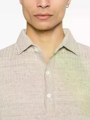 LARDINI Buttoned Ribbed Polo Shirt