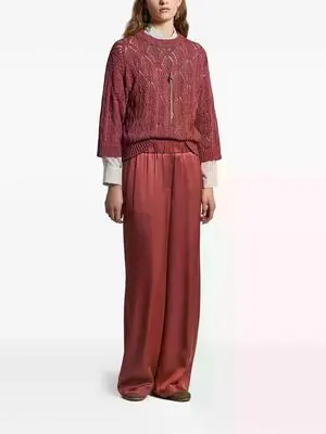 Peserico Wide-leg Trousers With Elasticated Waist - Red