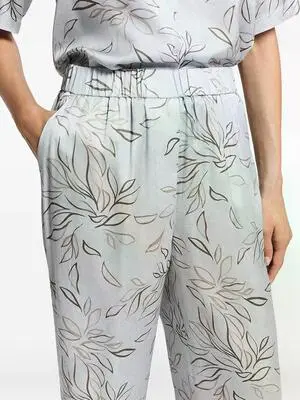 Peserico Printed Satin Trousers - Blue