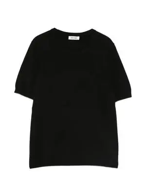 Soft Goat Short Sleeve Sweater - Black
