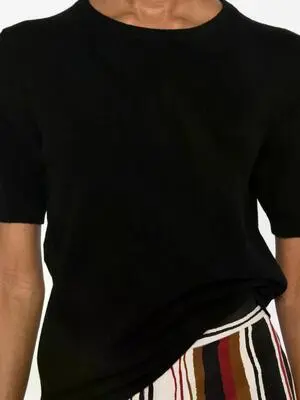 Soft Goat Short Sleeve Sweater - Black