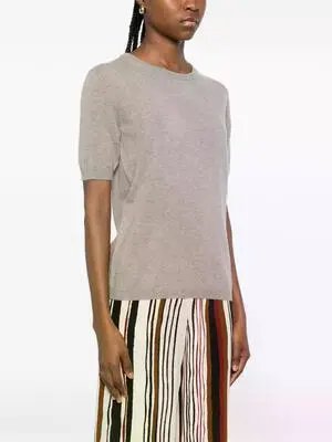 Soft Goat Round Neck Short Sleeve Sweater