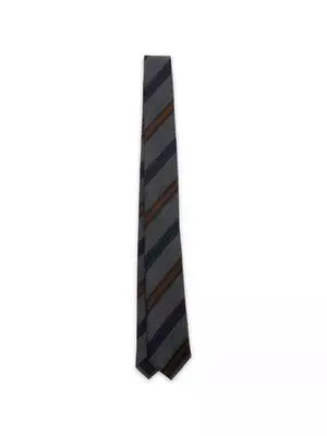 FERRAGAMO Striped Tie - Grey