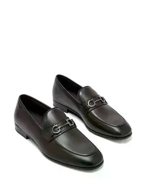 FERRAGAMO Loafers With Croc-effect Detailing - Brown