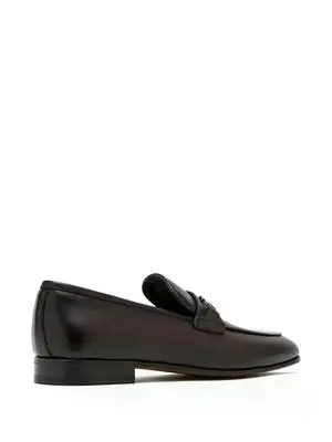 FERRAGAMO Loafers With Croc-effect Detailing - Brown