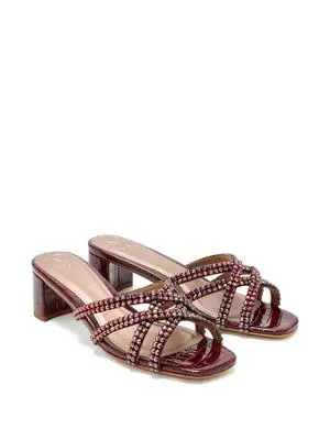 NICOLI Embellished Crisscross Sandals