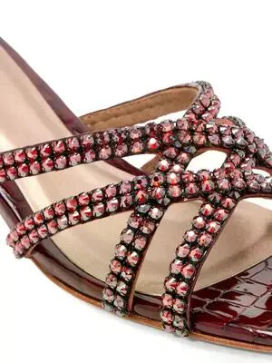 NICOLI Embellished Crisscross Sandals