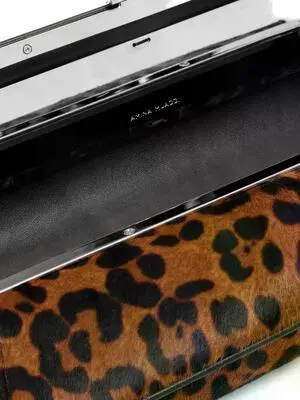 Amina Muaddi Leopard Printed Clutch