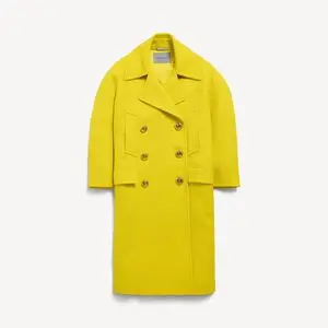 Balenciaga Textured Wool Long Peacoat