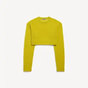 Balenciaga Cropped Crewneck - Yellow