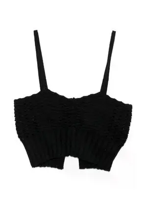 FORTE_FORTE Knitted Bralette Top - Black