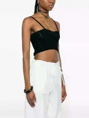 FORTE_FORTE Knitted Bralette Top - Black