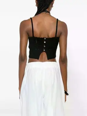 FORTE_FORTE Knitted Bralette Top - Black