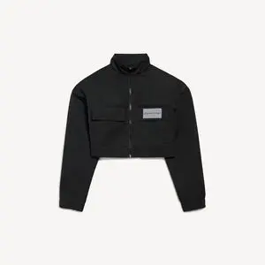 Balenciaga Cropped Tracksuit Jacket - Black