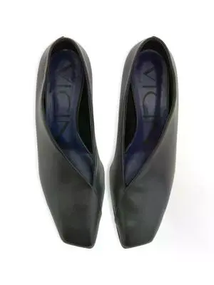 Vicini Asymmetrical Cutout Square Pumps - Black