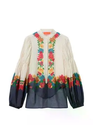La DoubleJ Floral Placée Blouse - Neutrals