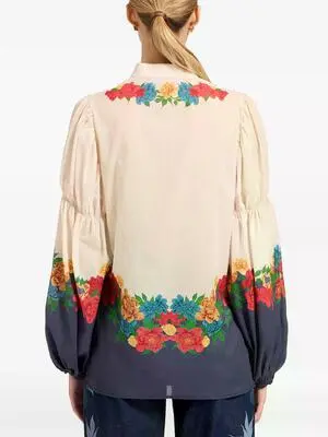 La DoubleJ Floral Placée Blouse - Neutrals