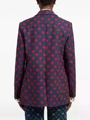 La DoubleJ Floral Print Double-breasted Blazer