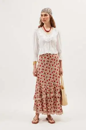 Rixo Aenor Eva Floral Print Skirt
