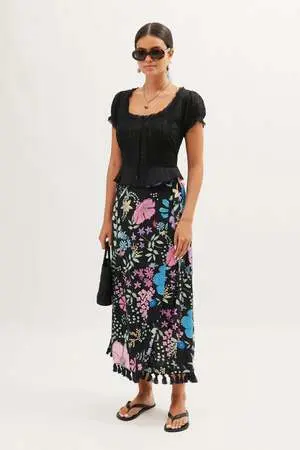 Rixo Parisa Bhatia Floral Regular - Black