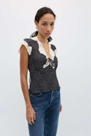Rixo Elaine Mini Polka Dot Top