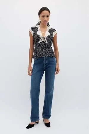 Rixo Elaine Mini Polka Dot Top