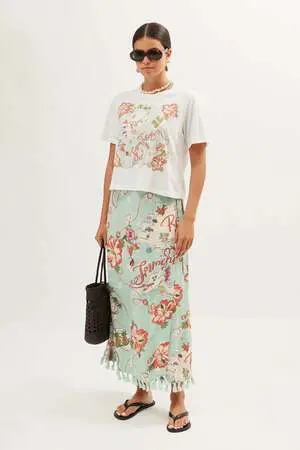 Rixo Parisa Ibiza Map Skirt