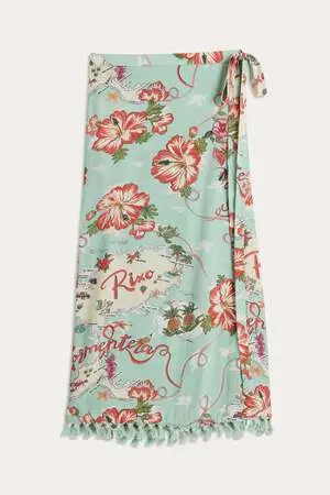 Rixo Parisa Ibiza Map Skirt