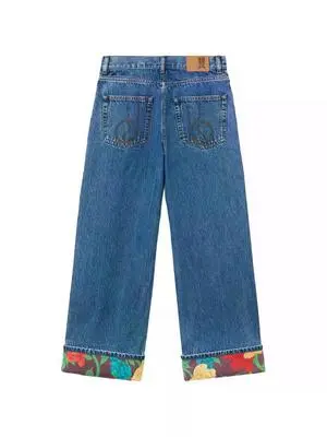 La DoubleJ Embroidered Floral Cuff Jeans