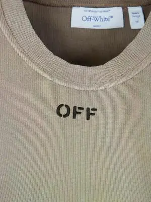 Off-White Ribbed Knit Sleeveless Top - Neutrals