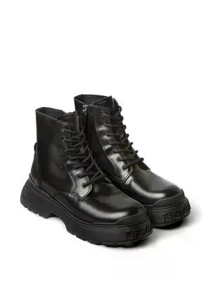 Fendi Leather Ankle Boots - Black