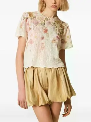 TWINSET Floral Knitted Top