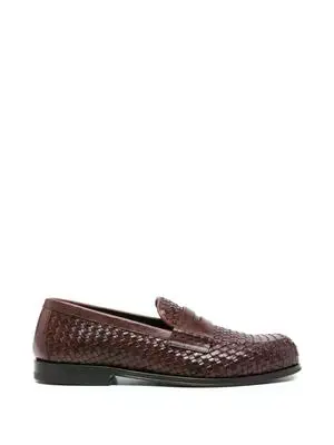 Dsquared2 Neoclassic Woven Leather Loafers - Brown