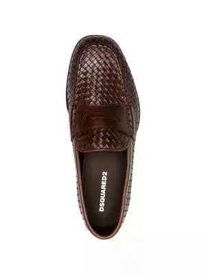 Dsquared2 Neoclassic Woven Leather Loafers - Brown