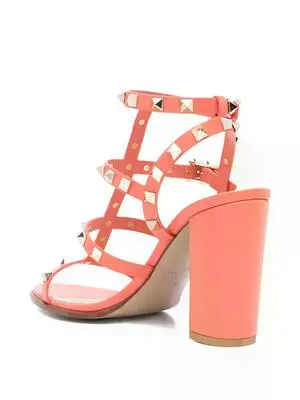 Valentino Garavani Rockstud Ankle Strap Sandals 90mm - Orange