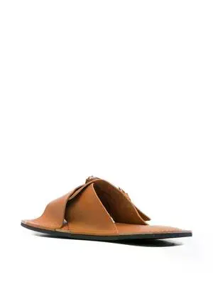 Plan C Buckle Leather Sandals