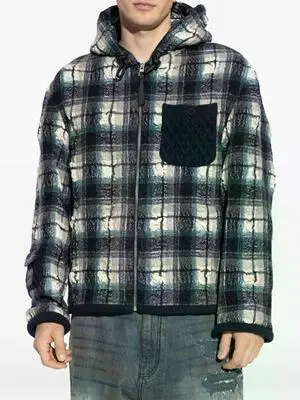 Loewe Plaid Hooded Jacket - Blue