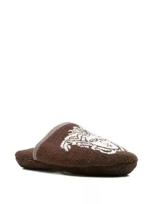 Versace Jacquard Medusa Slippers - Brown