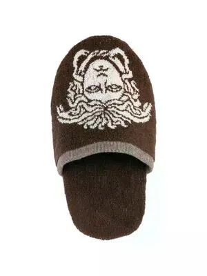 Versace Jacquard Medusa Slippers - Brown