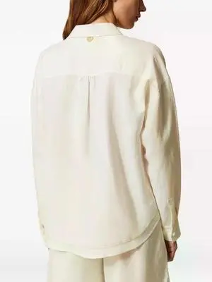 TWINSET Linen Blend Embroidered Shirt