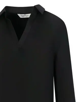 Max Mara Dover V-neck Polo Top - Black