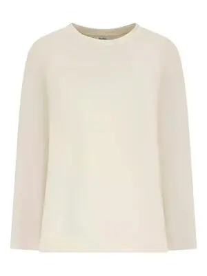 Max Mara Long-sleeved Embossed-logo Sweater