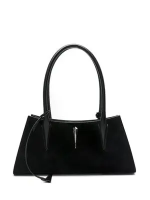 MUGLER Appliqué Shoulder Bag - Black