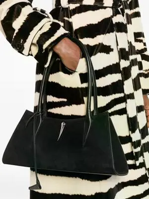 MUGLER Appliqué Shoulder Bag - Black