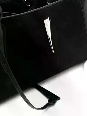MUGLER Appliqué Shoulder Bag - Black