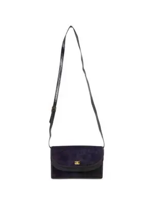 Celine 1980s Suede Shoulder Bag - Purple